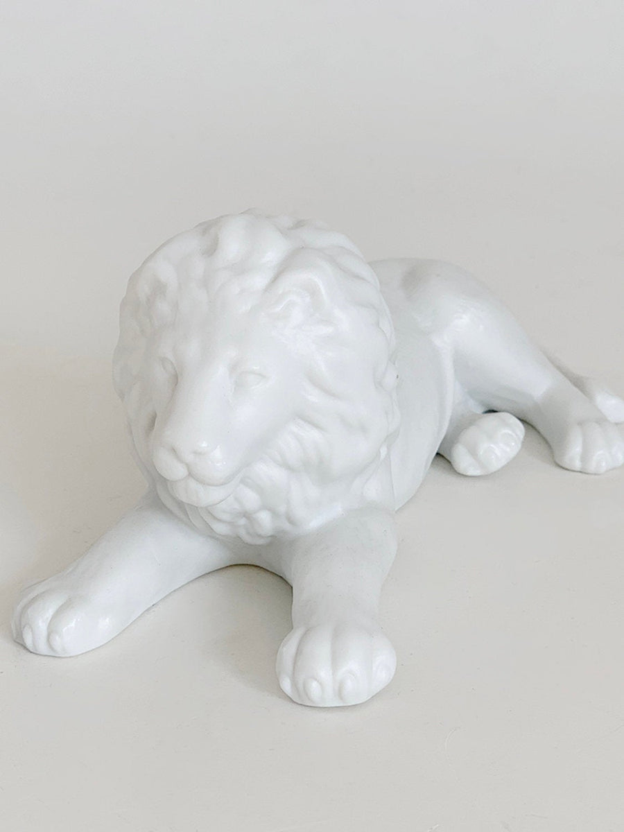Modernist German White Biscue Porcelain LION Figurine – 1001vintage